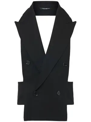 Dolce & Gabbana Wool Double Breasted Vest - Black