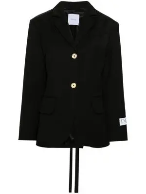 PATOU Single-breasted Belted Blazer - Black