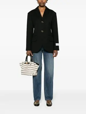 PATOU Single-breasted Belted Blazer - Black