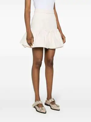 PATOU Ruffled Mini Skirt - Neutrals