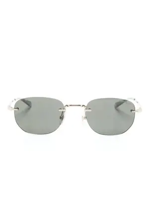Montblanc Montblanc Logo-Print Oval-Frame Sunglasses Gold