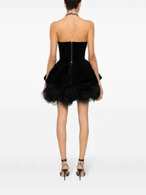 ANA RADU Strapless Velvet Mini Dress