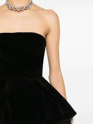 ANA RADU Strapless Velvet Mini Dress