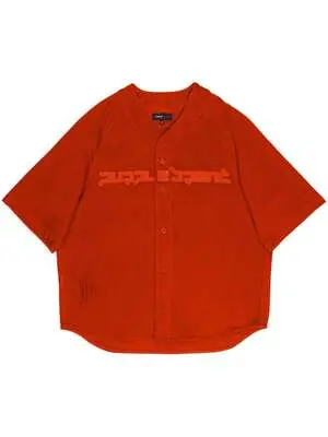 PURPLE BRAND Logo-embossed Cotton Shirt - Red