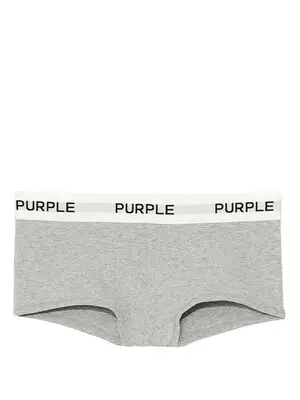 PURPLE BRAND Logo-tape Cotton Briefs - Grey