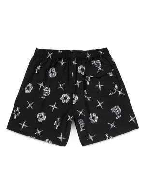 PURPLE BRAND Logo-print Monogram Shorts