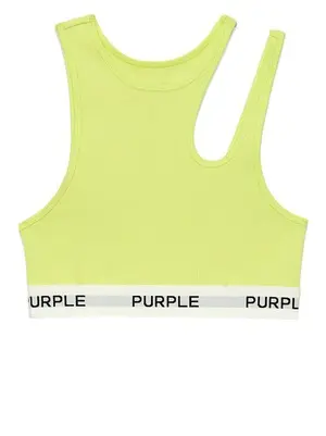 PURPLE BRAND Cut-out Cropped Top - Green