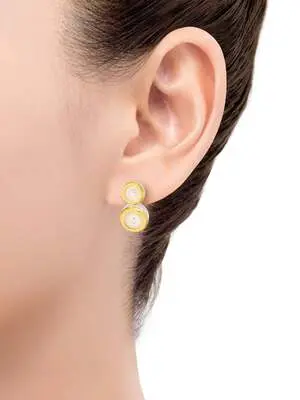 TASAKI 18kt Yellow M/g Sliced Bezel Pearl Stud Earrings