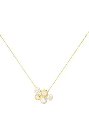 TASAKI 18kt Yellow Sliced Bezel Pearl Necklace - Gold