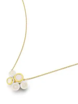 TASAKI 18kt Yellow Sliced Bezel Pearl Necklace