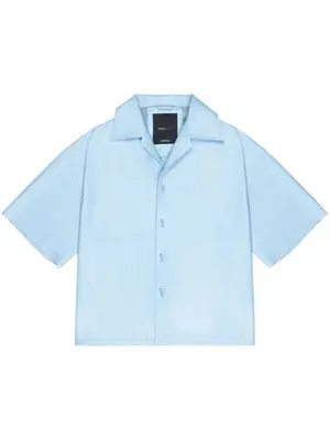 PURPLE BRAND Boxy-fit Nubuck Leather Shirt