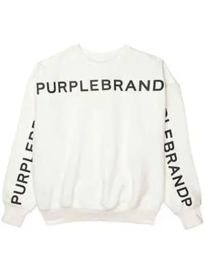 PURPLE BRAND Logo Print Cotton Sweatshirt