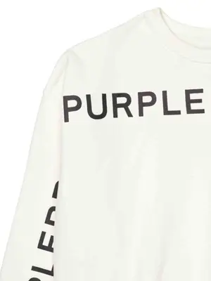 PURPLE BRAND Logo Print Cotton Sweatshirt
