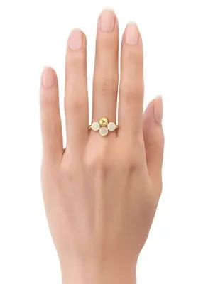 TASAKI 18kt Yellow M/g Sliced Sphere Pearl Ring