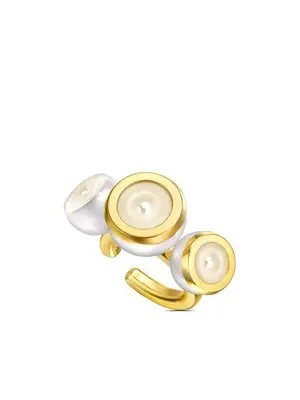 TASAKI 18kt Yellow M/g Sliced Bezel Pearl Ear Cuff