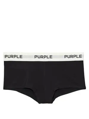 PURPLE BRAND Logo-tape Cotton Briefs - Black