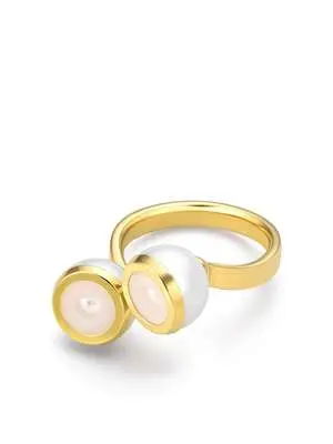 TASAKI 18kt Yellow M/g Sliced Bezel Pearl Ring