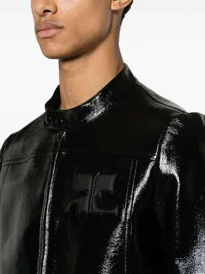 COURREGES Logo-appliqué High-shine Jacket