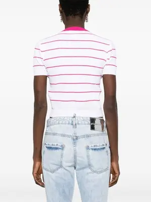 Dsquared2 Striped Ribbed Knit Top