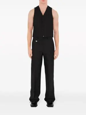 Burberry Straight-leg Wool-blend Trousers - Black