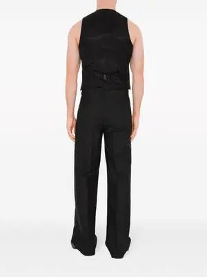 Burberry Straight-leg Wool-blend Trousers - Black
