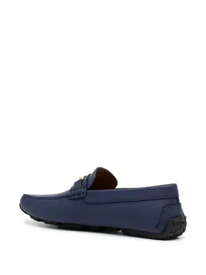 Bally Emblem-plaque Leather Driving Shoes - Blue