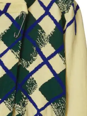 Burberry Argyle-intarsia Cropped Cotton Jumper