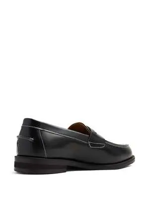 DUKE + DEXTER Contrast-stitching Leather Loafers