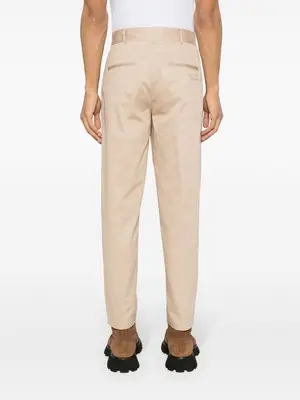 Maison Kitsuné Logo-embroidered Cotton Trousers - Neutrals