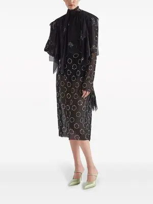 Prada Crystal-embellished Georgette Midi Dress