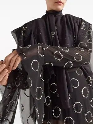 Prada Crystal-embellished Georgette Midi Dress