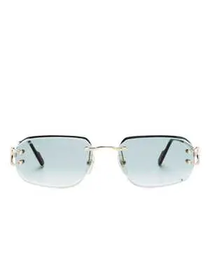 CARTIER Rimless Rectangle-frame Sunglasses - Gold