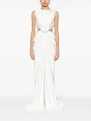 ANA RADU Floral-appliqué Maxi Dress