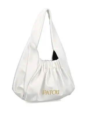 PATOU Le Biscuit Satin Shoulder Bag - White