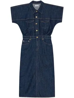 GANNI Denim Midi Shirt Dress