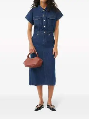 GANNI Denim Midi Shirt Dress