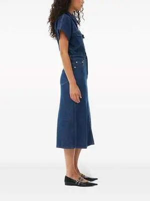 GANNI Denim Midi Shirt Dress