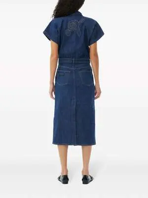 GANNI Denim Midi Shirt Dress