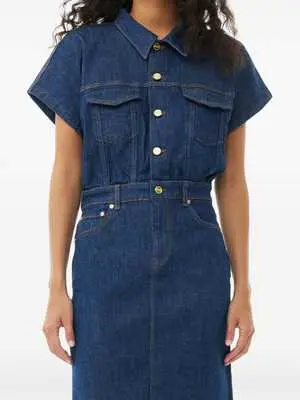 GANNI Denim Midi Shirt Dress