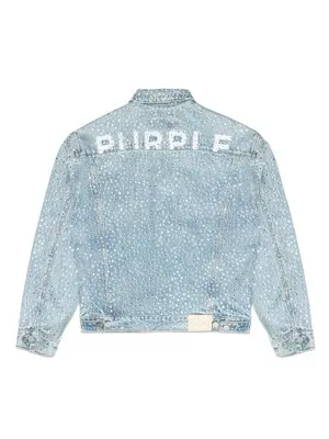 PURPLE BRAND Crystal Embellished Denim Jacket
