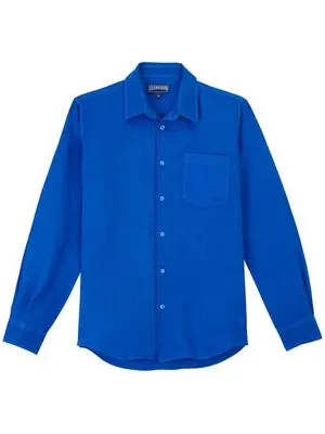 Vilebrequin Logo-embroidered Linen Shirt - Black