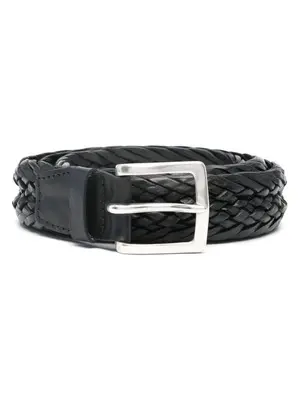 ORTIGNI Braided Leather Belt - Black