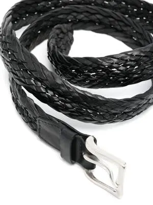 ORTIGNI Braided Leather Belt - Black