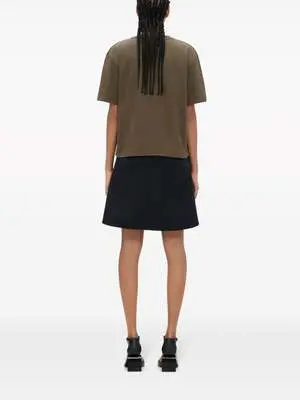 COURREGES Logo-appliqué Cropped T-shirt - Green