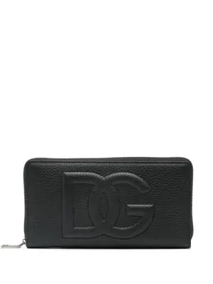 Dolce & Gabbana Embossed-logo Leather Wallet - Black