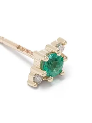 Adina Reyter 14kt Yellow Diamond And Emerald Trio Stud Earrings