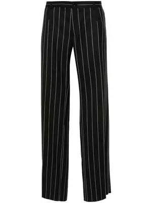 Dolce & Gabbana Pinstripe Wool Trousers - Black