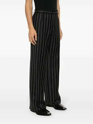 Dolce & Gabbana Pinstripe Wool Trousers - Black
