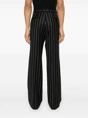 Dolce & Gabbana Pinstripe Wool Trousers - Black