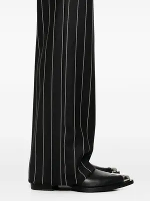 Dolce & Gabbana Pinstripe Wool Trousers - Black
